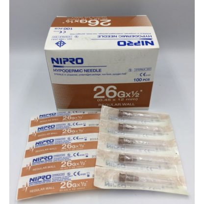 Nipro Hypodermic Needles 10 26G X .5 – AmpaVit